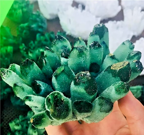 Natural Green Ghost Phantom Quartz Crystal Cluster Healing Crystal ...