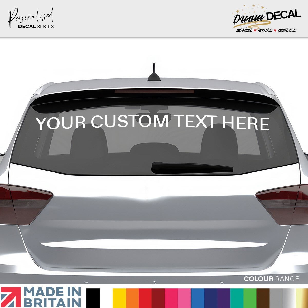 Custom Text PERSONALISED CAR Windscreen Shop Window Sticker Vinyl Decal ...