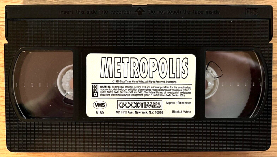 Fritz Lang's METROPOLIS, Hollywood Movie Greats, VHS *Very Good ...
