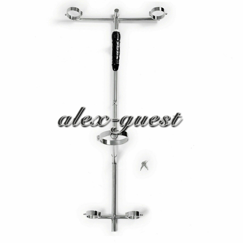 Stainless Steel Bound Device Spreader Bar Cuffs Rack Slaves Plugs ...
