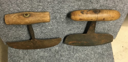 Antique Brass Cutters Chopper Kitchen Tool Wood Handle Single Blade ...