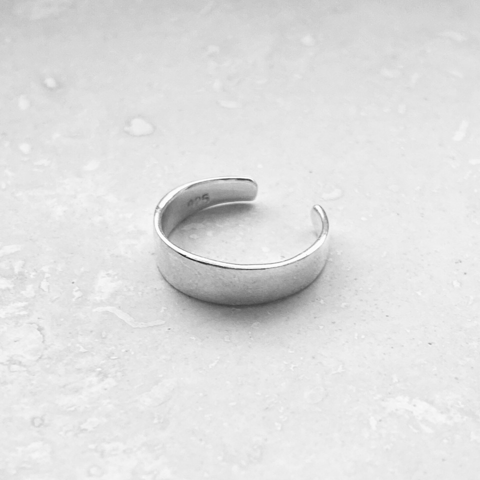 Sterling Silver High Polish Band Toe Ring, Midi Ring, Pinky Ring ...