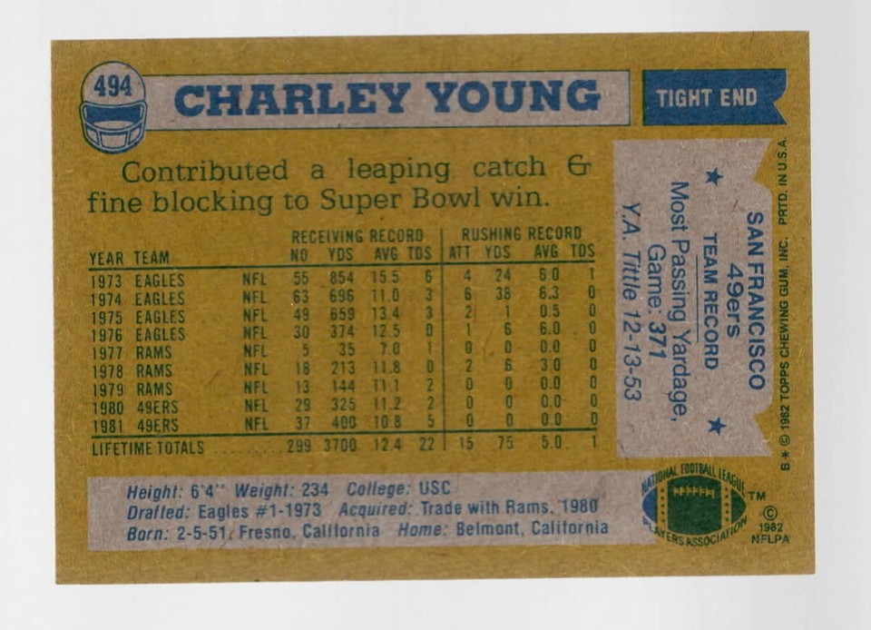 1982 Topps #494 Charley Young NM/Mint | eBay