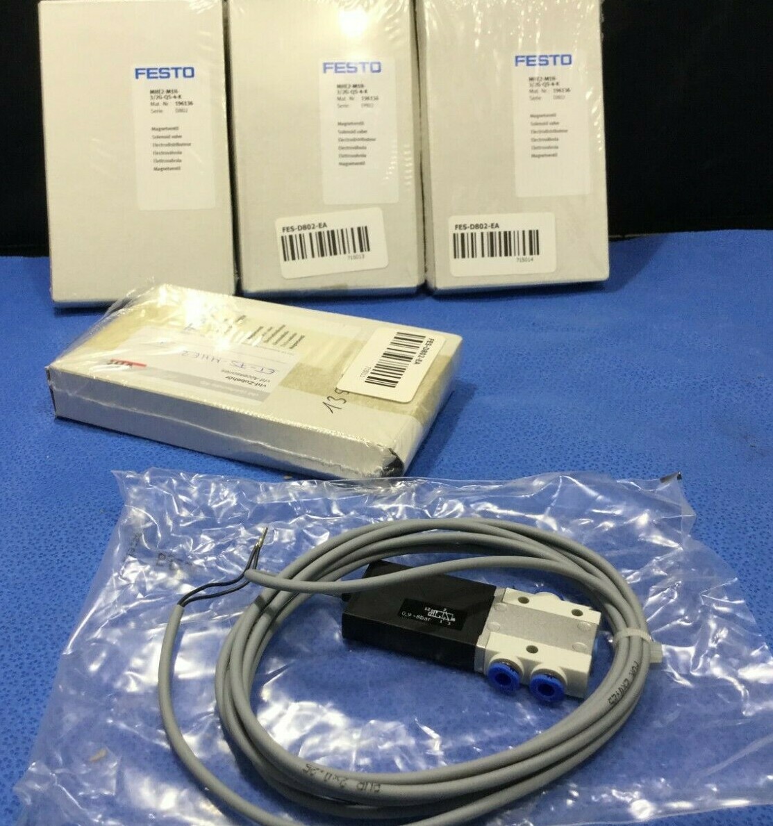 FESTO SOLENOID VALVE MHE2-M1H-3/2G-QS-4-K / FES-D802-EA kp | eBay
