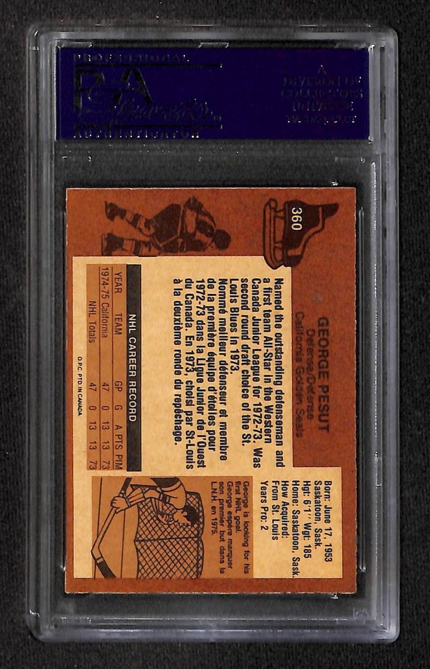 1975 O-PEE-CHEE #360 George Pesut PSA 8 NM-MT 23754193 | eBay