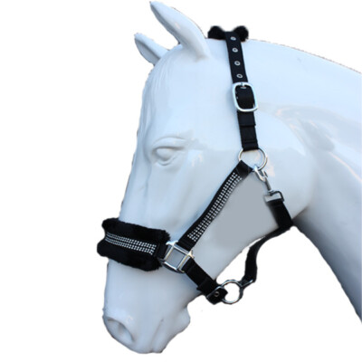 DIAMONTE HEAD COLLAR FLUFFY - ALL SIZES & COLOURS - Headcollar | eBay