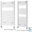 White Radiator 22mm Straight High Btu 500mm Wide x 800/1000/1200 ...