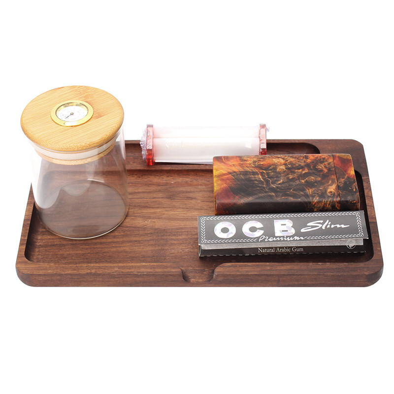 Walnut Tobacco Rolling Tray Handcrafted Wood Smoking Tray Man Cave ...