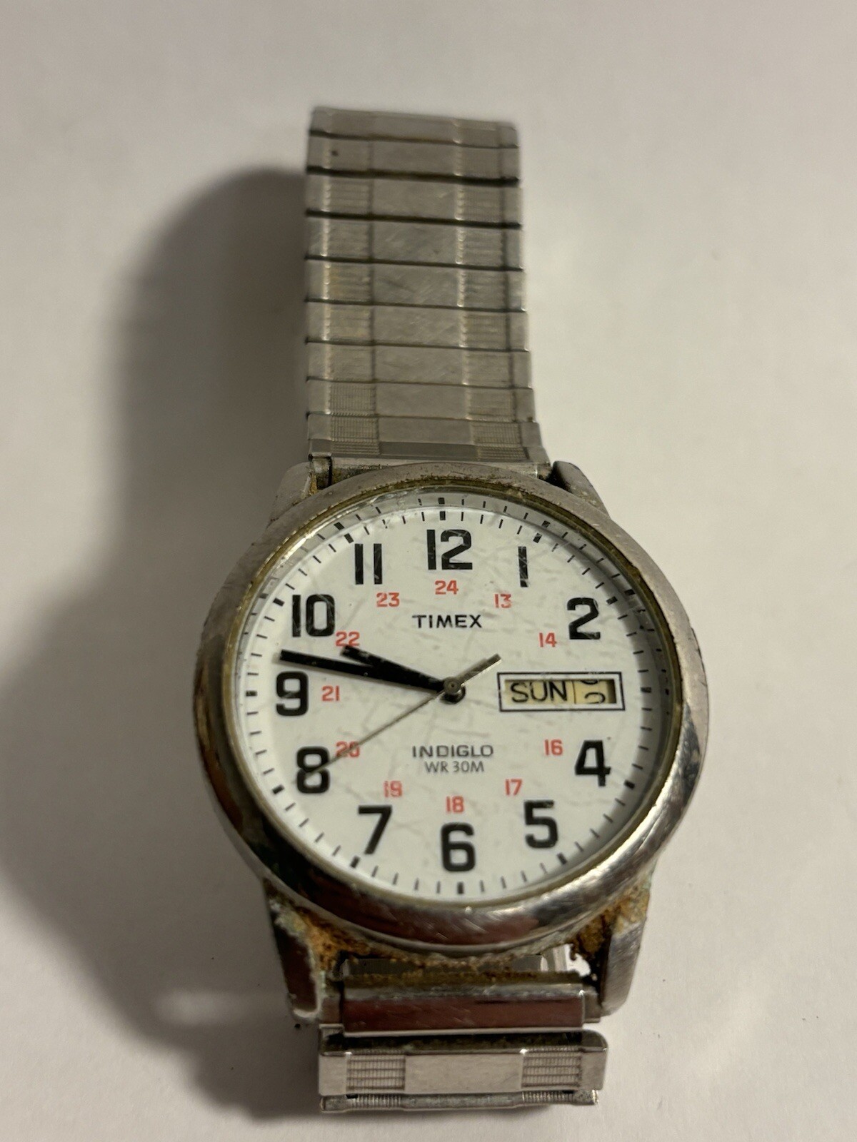 TIMEX INDIGLO WR30M Quartz Day/Date Vintage Men’s Watch CR 2016 needs ...