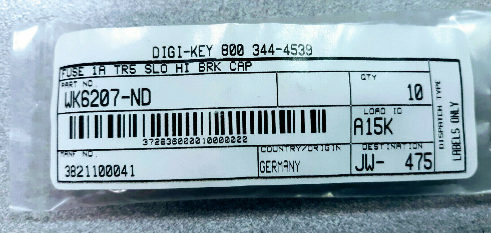 (10 pcs.) LITTELFUSE 1 Amp 38211000410 Fuse Board Mount - WICKMANN ...