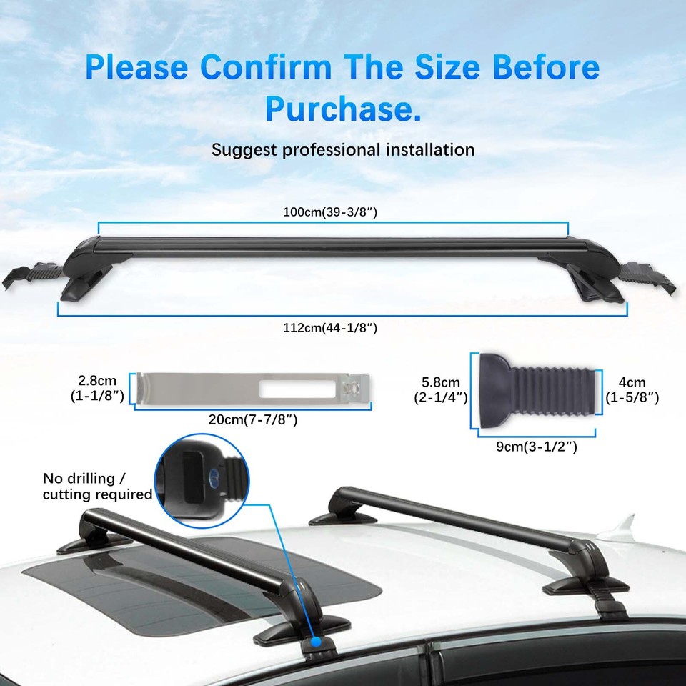 43.3" For Mitsubishi Lancer Car Top Roof Rack Luggage Carrier Cross Bar ...