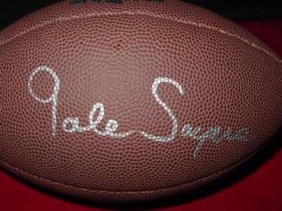 Autographed Wilson JR Football GALE SAYERS Chicago Bears Rosemont O ...