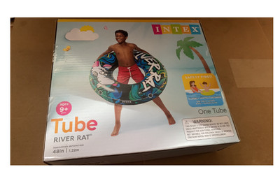 Intex River Rat 48 Inch Inflatable Vinyl Towable Boat Floating Tube ...