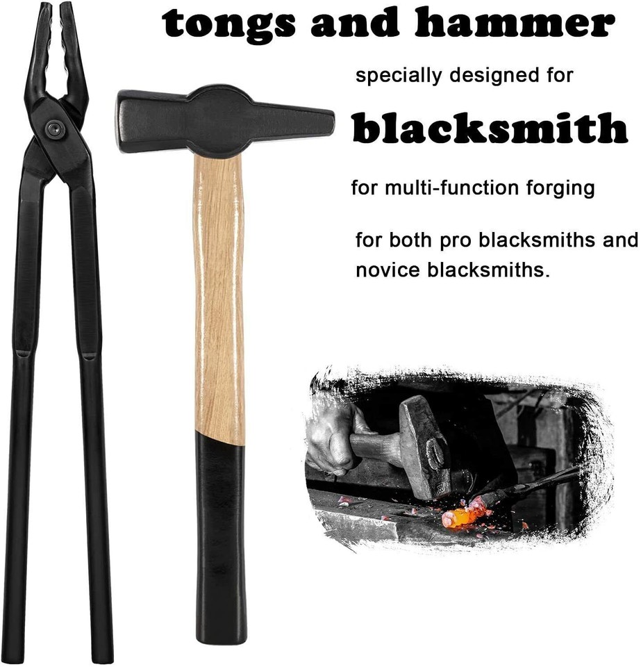 Blacksmith Forging Knife Making Tools Kit Blacksmithing Tongs 15 ...