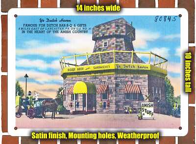 Metal Sign - Pennsylvania Postcard - Ye Dutch Haven, Famous Dutch Bar-B ...