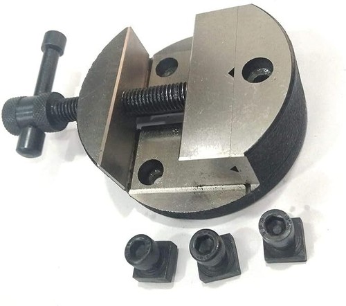 Round Vise Vice for 3" & 4" Rotary Table + 3 Fixing Tee Nut-Milling ...