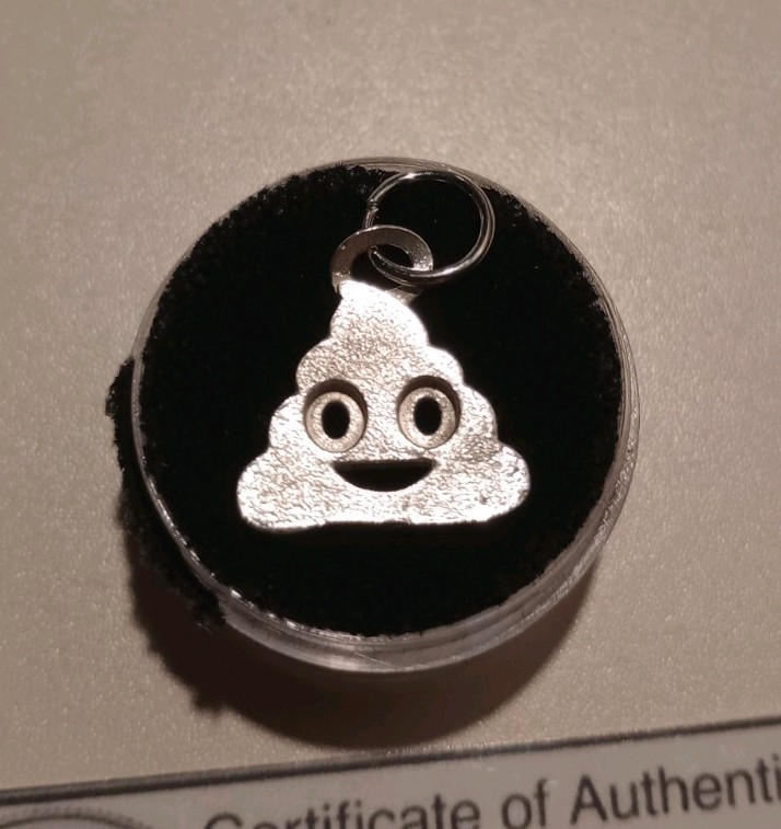 Poo Emoji Poop Emoji Charm .999 Fine Silver Hand Pour 2.3 Grams Solid ...