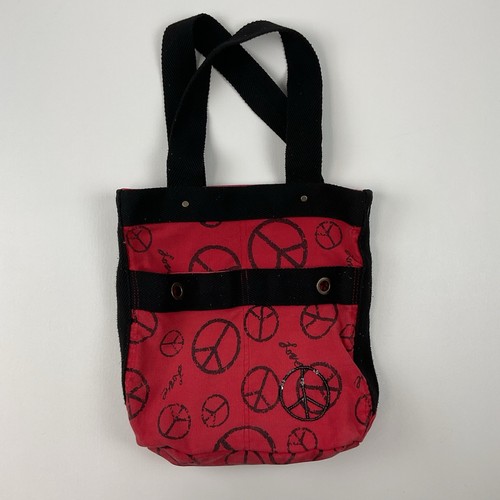 Black Rivet Red Peace Sign Canvas Tote Bag Punk Indie Grunge Y2K Emo ...