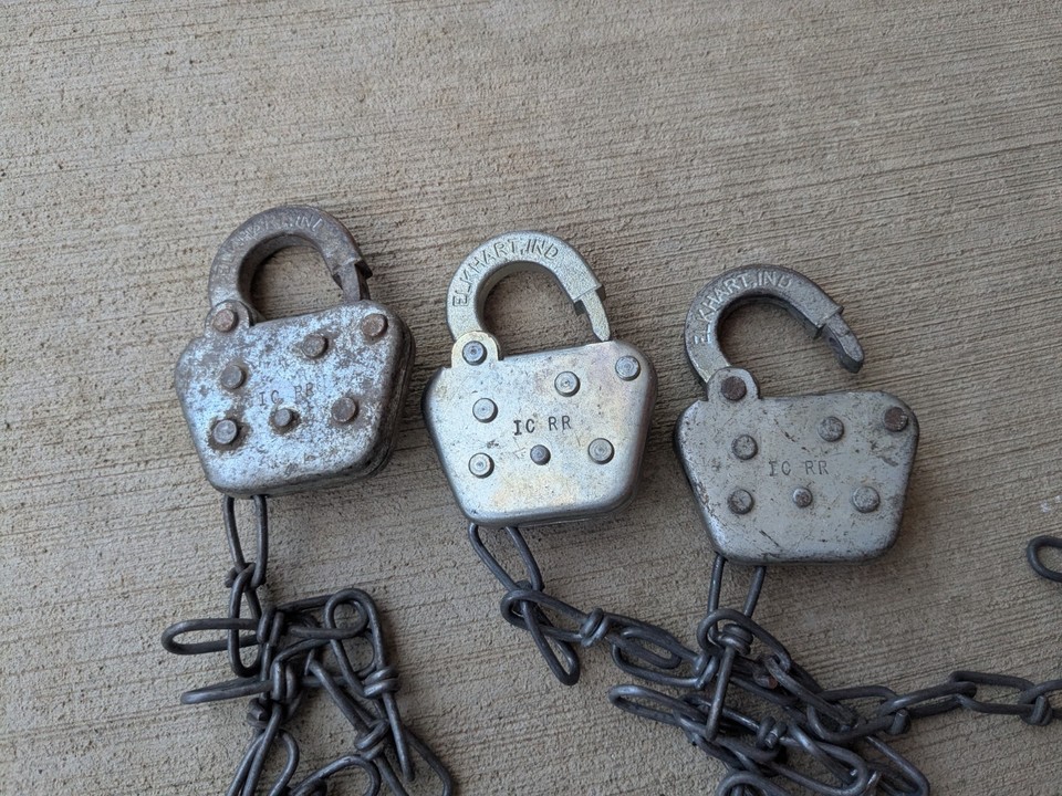 Vintage Lot Of 3 Railroad Locks Adlake Keline No Keys ICRR Illinois ...