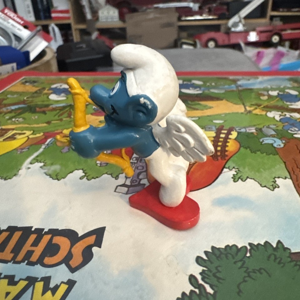 The Smurfs Cupid Smurf Angel Bow & Love Arrow 20111 Rare Vintage Heart ...