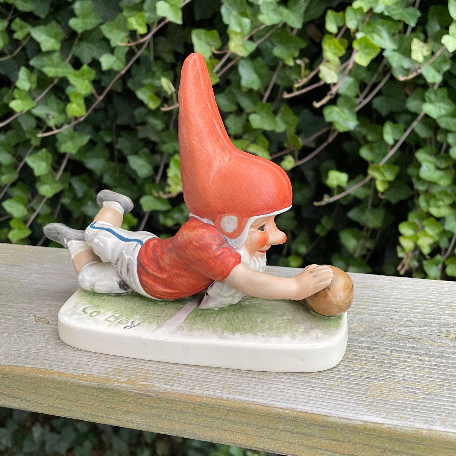 6.5" Porcelain West Germany Red Hat Gnome Elf Football Player Figurine ...
