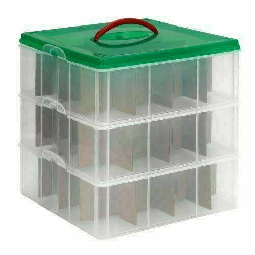 Snapware Snap N Stack Square 3-Tier Seasonal Ornament Storage Container ...