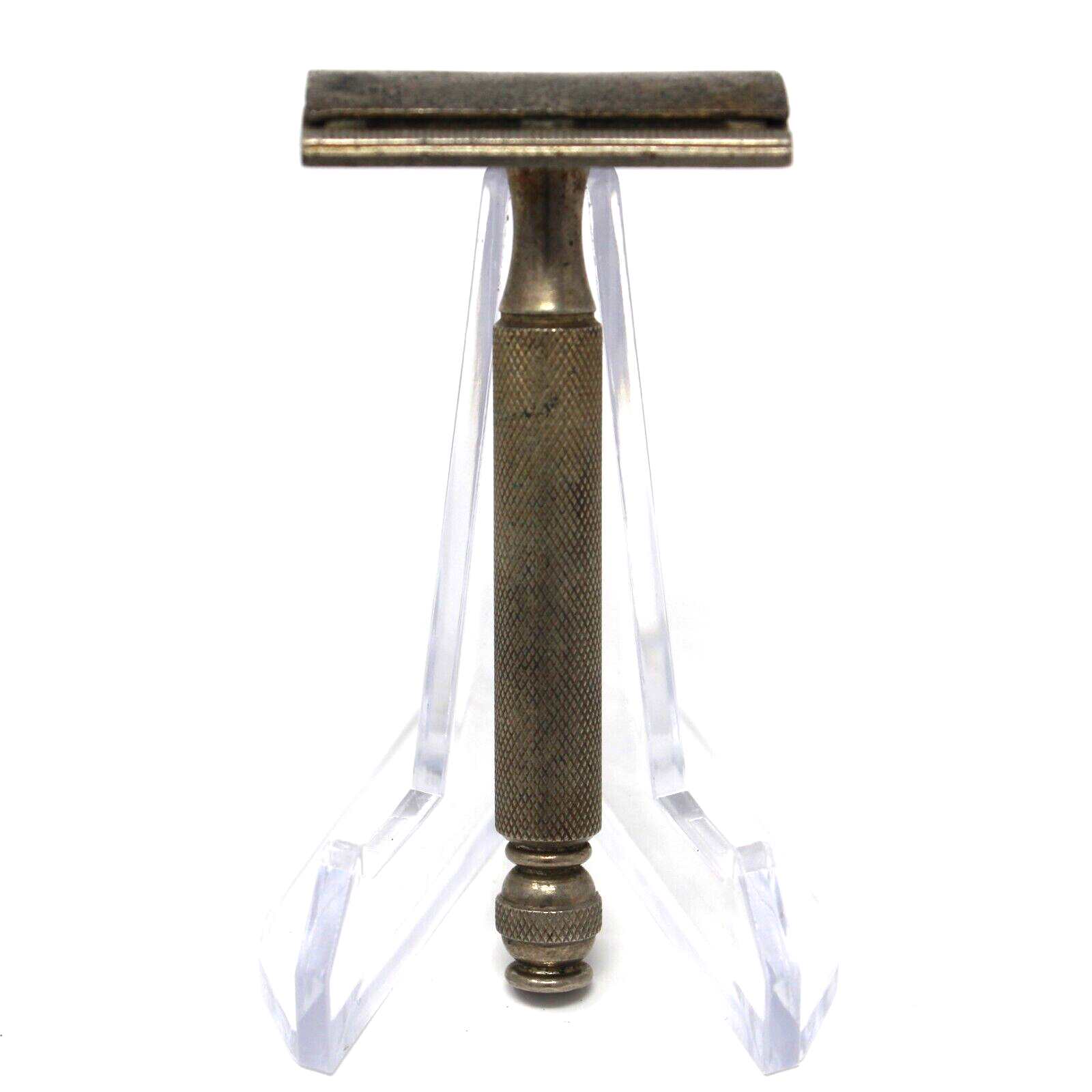 Vintage Men's Gillette 3 Piece Ball End Tech DE Safety Razor Silver ...