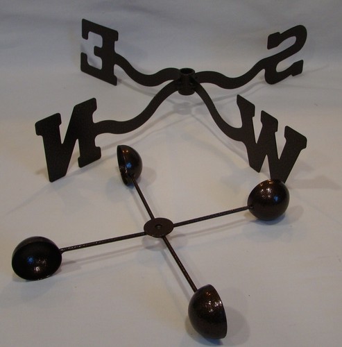 BRONZE HAMMERED LOOK METAL WIND CUP & DIRECTIONAL NSEW WEATHERVANE ...