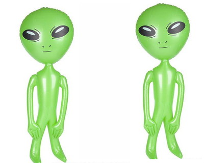 LOT OF 2 BIG 36" ASSORTED ALIEN INFLATE INFLATABLE 3 FEET BLOW UP PROP ...