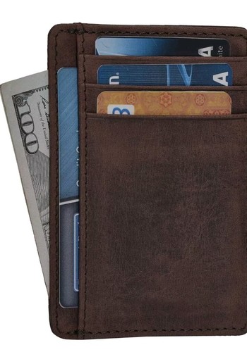 Genuine Leather Slim Card Holder For Men - Minimalist Mens Wallets RFID ...