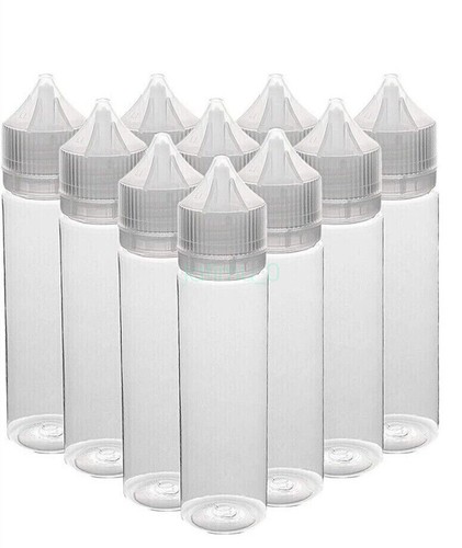 10x SMALL STRONG ROUND PLASTIC BOTTLES SCREW FLIP TOP LID TRAVEL LIQUID ...
