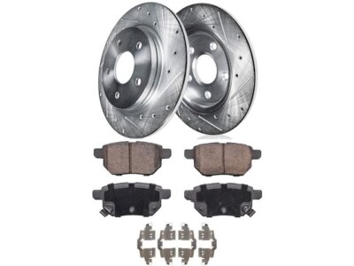 55NW78T Rear Brake Pad and Rotor Kit Fits 2012-2013 Toyota Prius Plug ...
