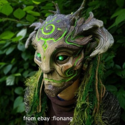Tree Elf Head Cover Full Face Cos Monsters Forest Elf Mask Bar Ghost ...