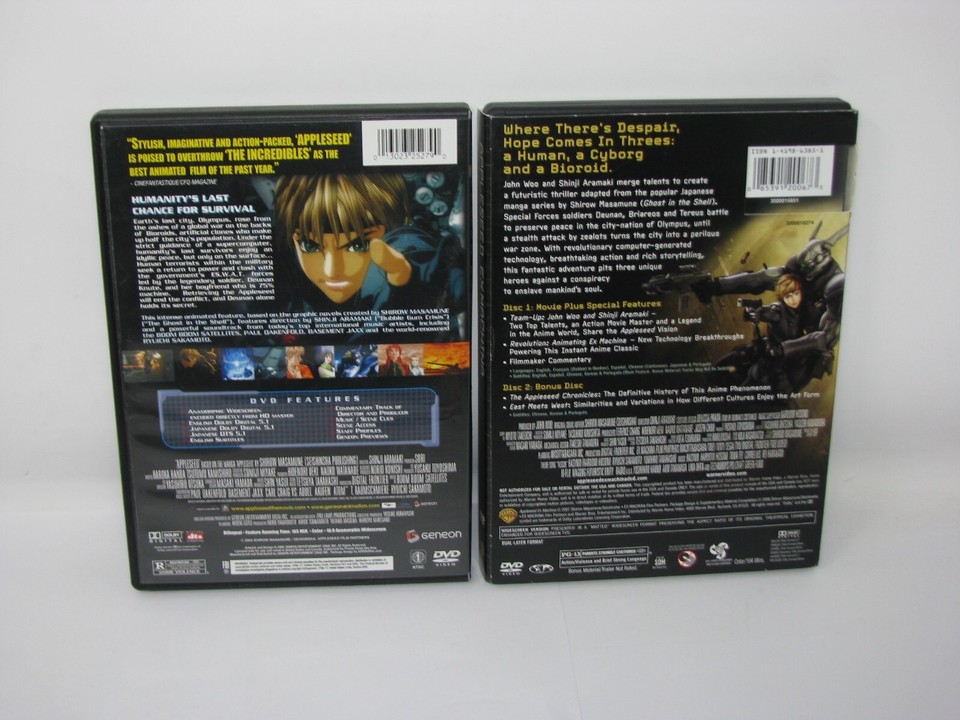 Appleseed Lot Of 2 DVDs - Appleseed 2004 And Appleseed Ex Machina 2007 ...