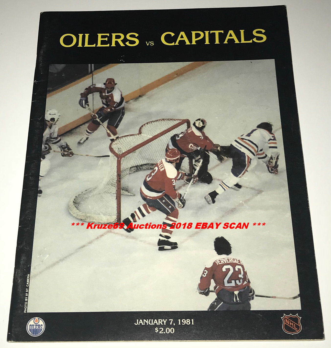 1/7/1981 OILERS vs Capitals PROGRAM Wayne GRETZKY Records 200th PT in ...