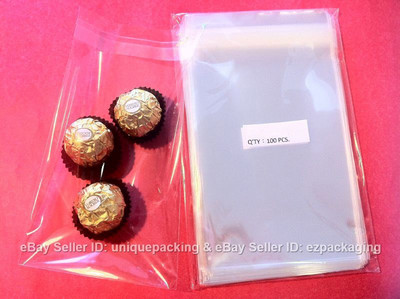 100 4 1/4 x 6 1/8 Clear Resealable Cellophane Cello Poly 4x6 item print ...