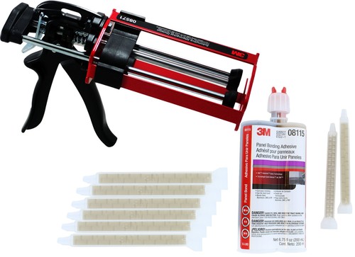 3M 08115 Panel Adhesive 08571 Manual Applicator Gun & a 6-pack of 08193 ...