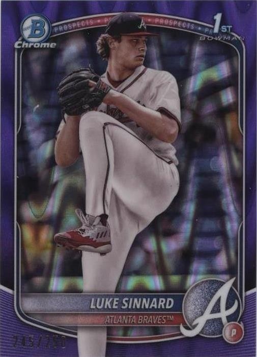 2025 Bowman - Chrome Prospects Luke Sinnard #BCP-62 Purple Raywave ...