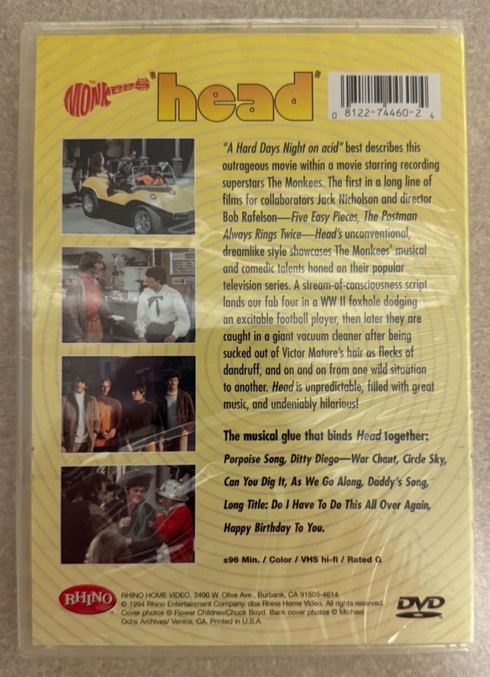 📽️ The Monkees: Head (1994, DVD) New/Sealed - Rare OOP 81227446024| eBay