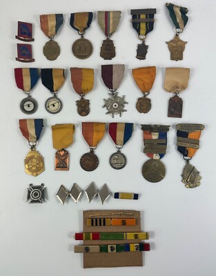 ROTC ROA Camp Perry NBPRP Lot of 17 Sharpshooting Medals & Pins 1960's ...