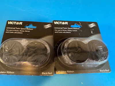 Victor 7010 Black/Red Universal Twin Spool Calculator Ribbon - 2 Packs ...