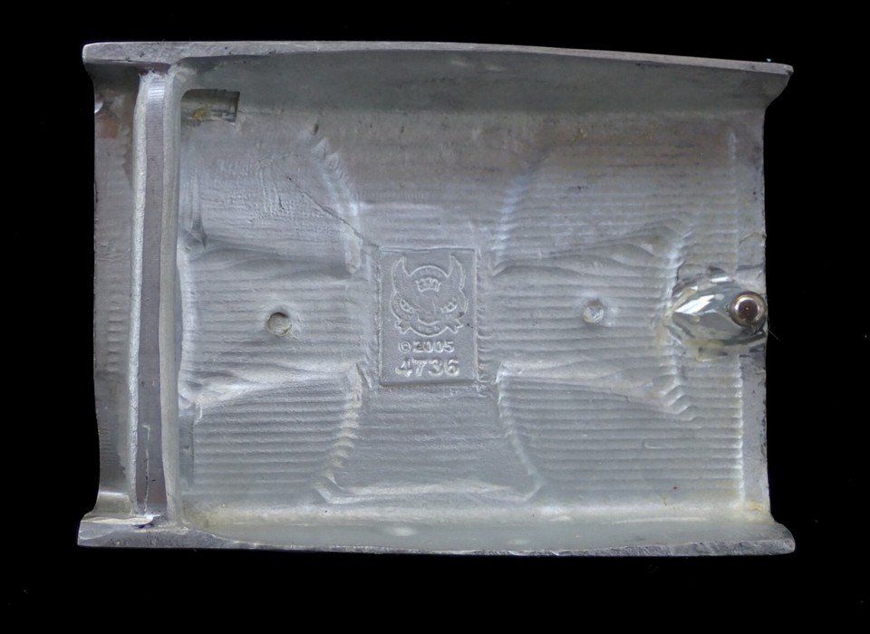 LARGE RECTANGULAR IRON CROSS BELT BUCKLE PEWTER CHROME SHINE NEW | eBay