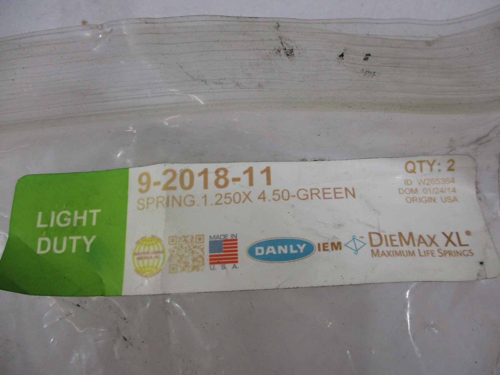 DANLY 9-2018-11 GREEN DIE SPRING 1-1/4" -1/2" 1PC (AB2279-1) for sale ...