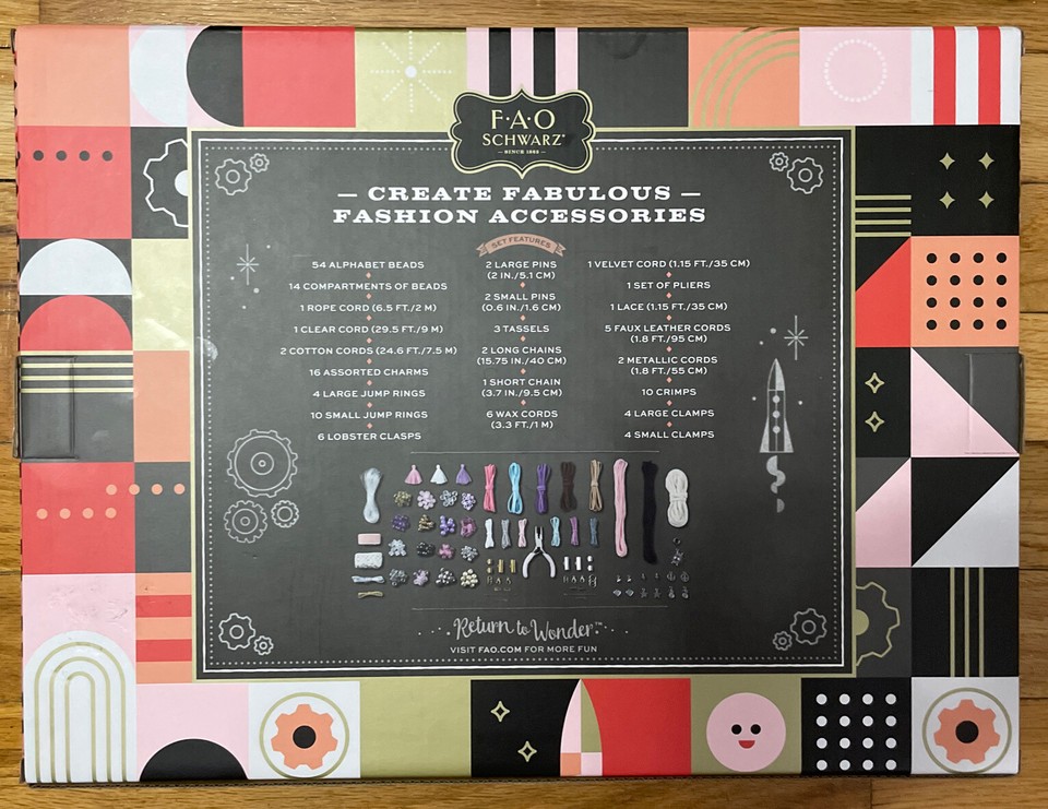 FAO Schwarz DIY Jewelry Designer Set 500 Pieces Flawless Fashion ...