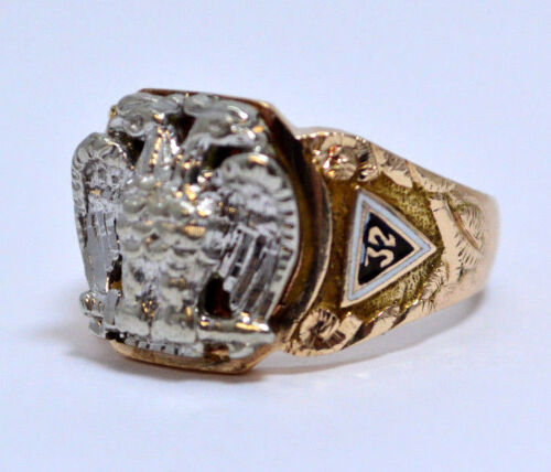Vintage Mens 32nd Degree Masonic Ring 10k Gold 12.9 g,size 10.25 ...