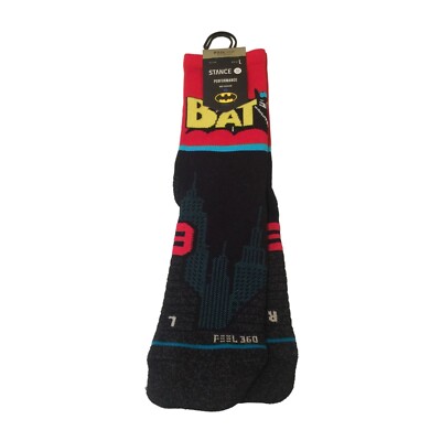 Stance Men's Size Large Batman Comic Midi Performance Crew Socks Red ...