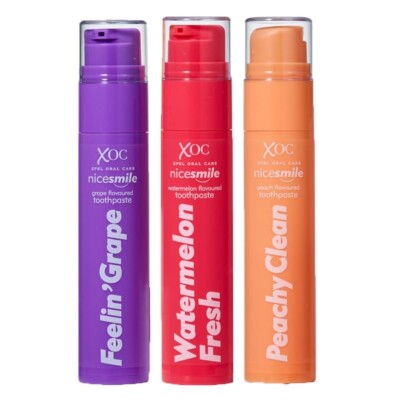 Nice Smile Toothpaste Watermelon, Grape Or Peach Flavored Toothpaste ...