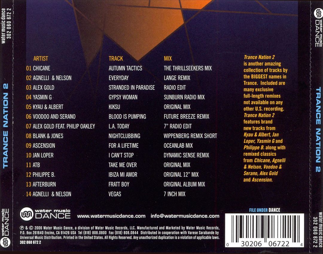 VARIOUS ARTISTS - TRANCE NATION, VOL. 2 NEW CD 30206067224| eBay