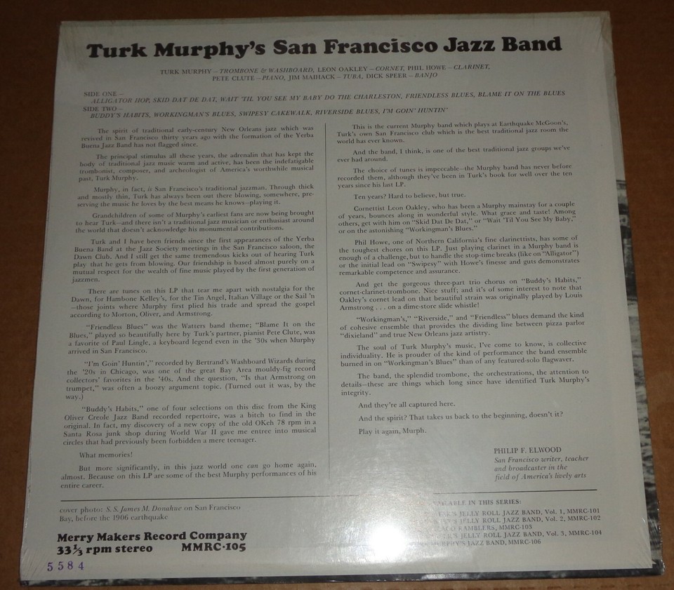 TURK MURPHY Turk Murphy's San Francisco Jazz Band - Merry Makers MMRC ...