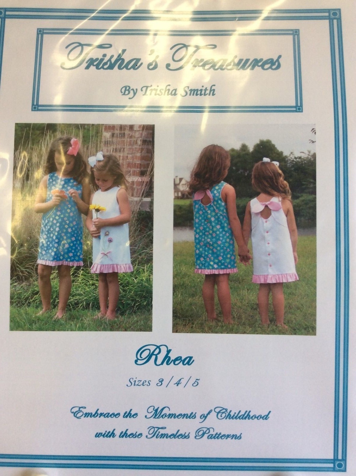 TRISHA'S TREASURES PATTERN-"RHEA" DRESSES- SIZES AVAILABLE- (3,4,5 ...